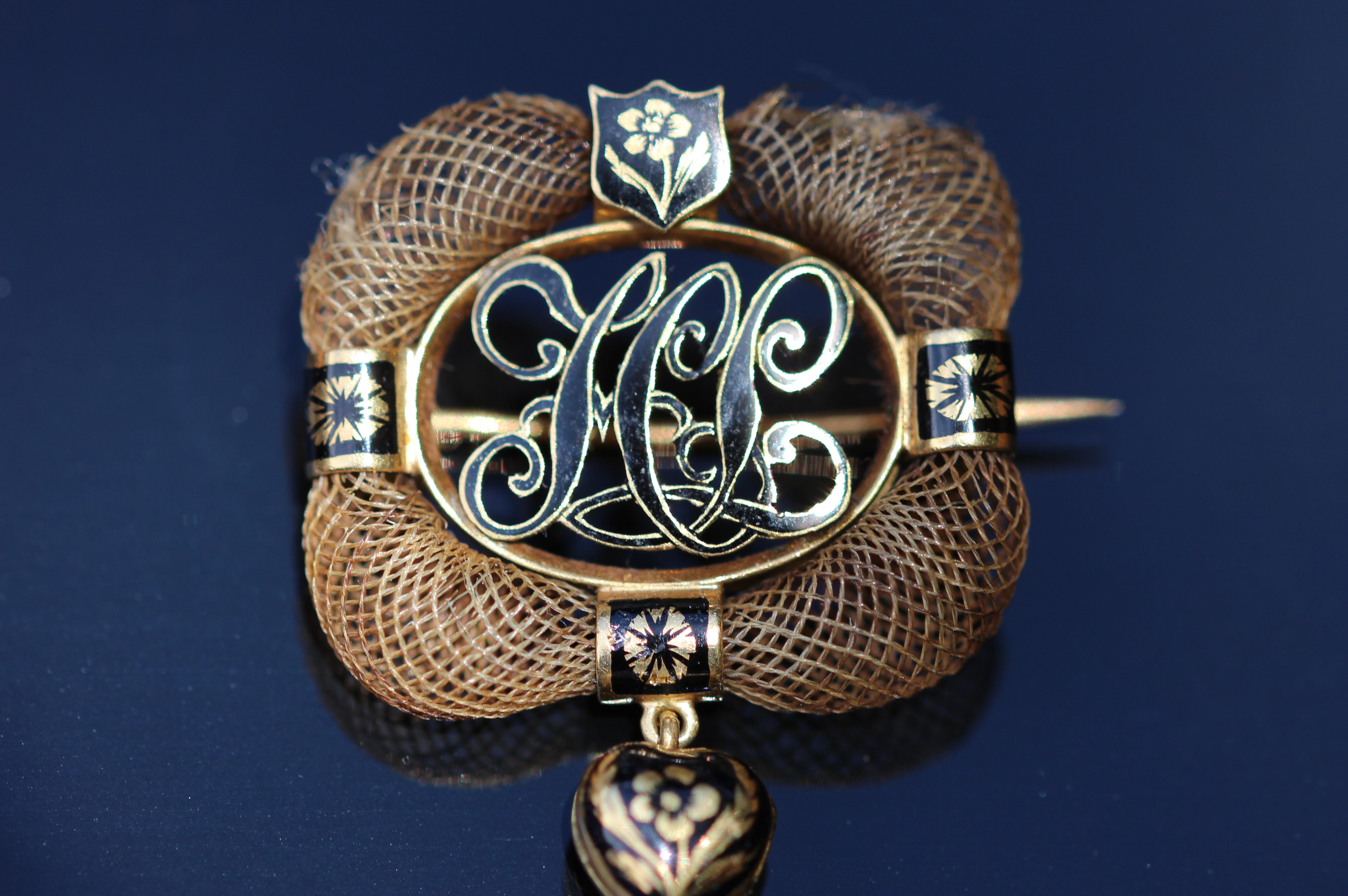 Victorian Mourning brooch – navette jewellery