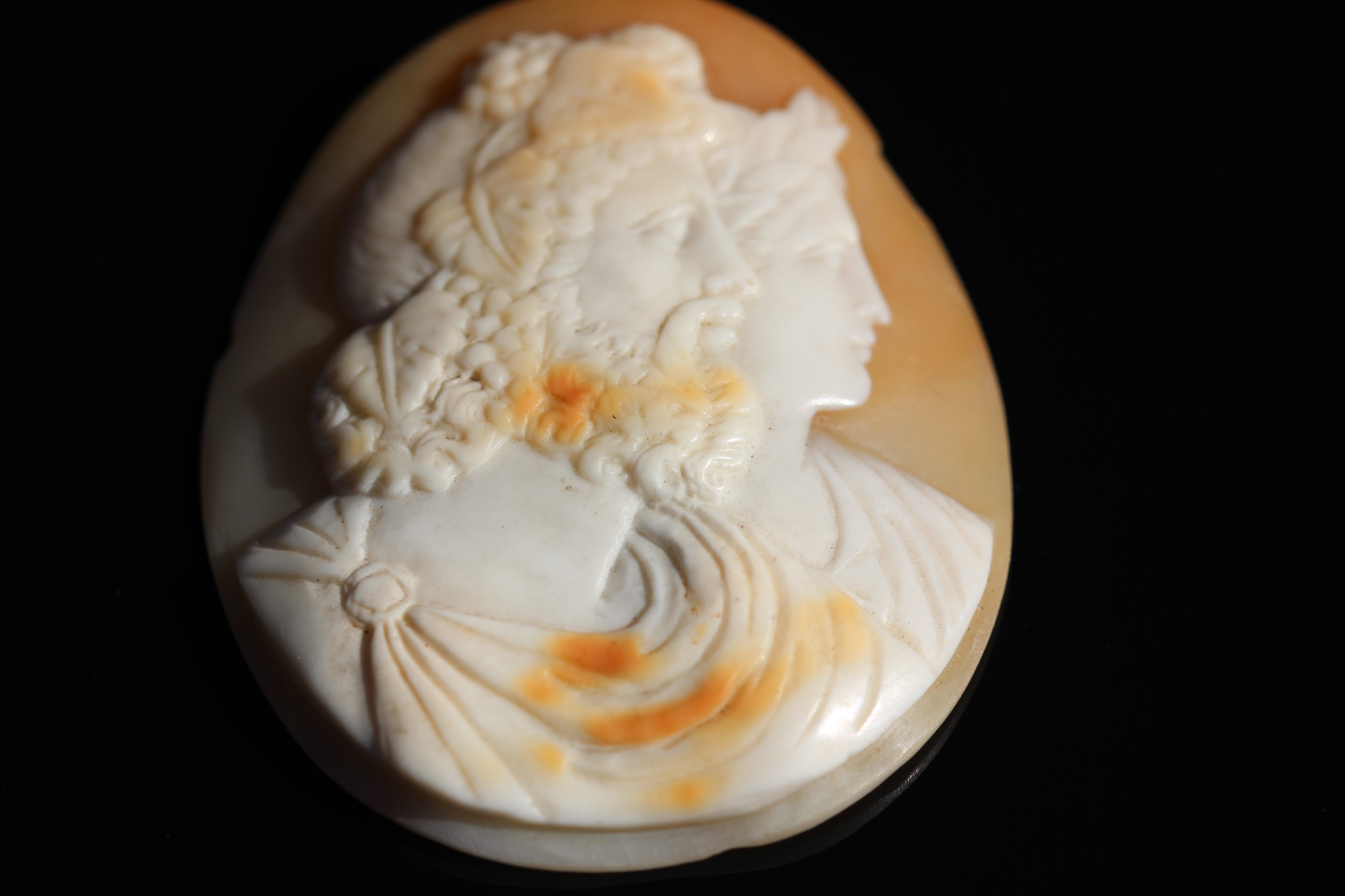 Shell cameos – navette jewellery
