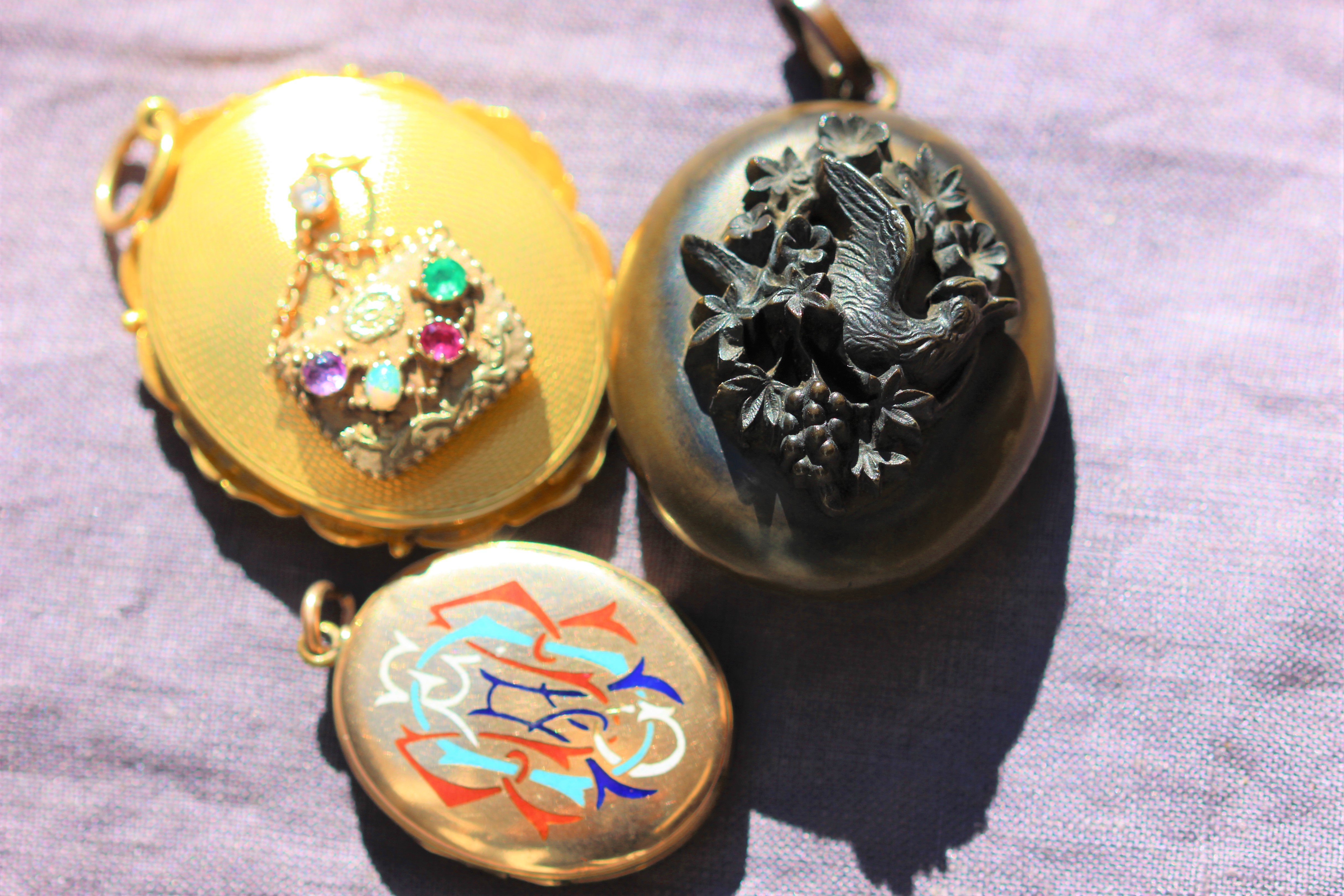 Antique lockets – navette jewellery