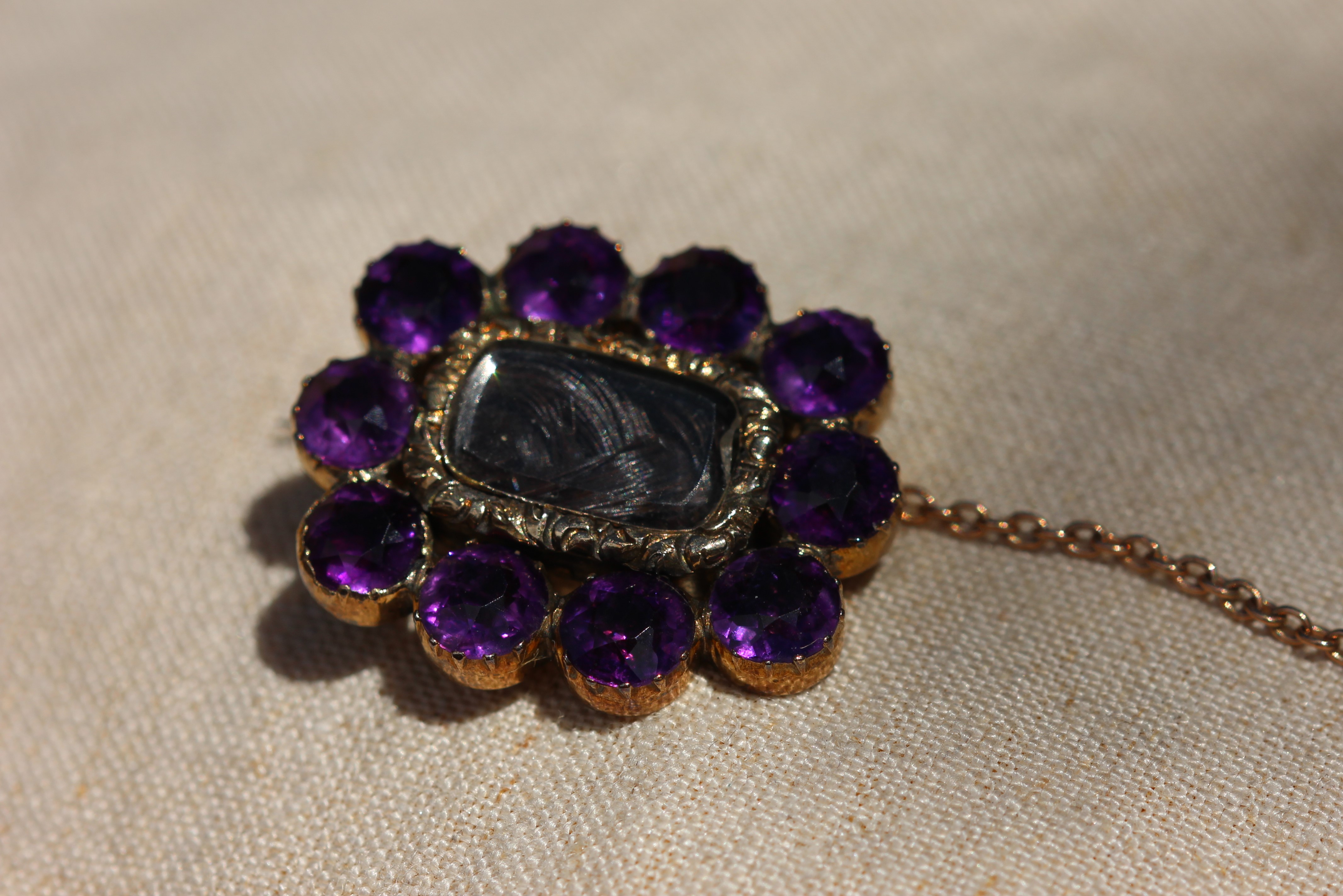 Anne of Green Gables and the amethyst brooch – navette jewellery