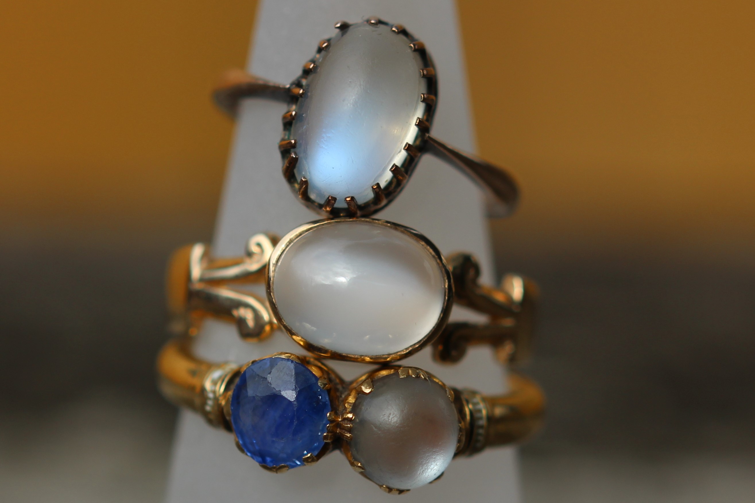 June Birthstone – the colours of moonstones – navette jewellery