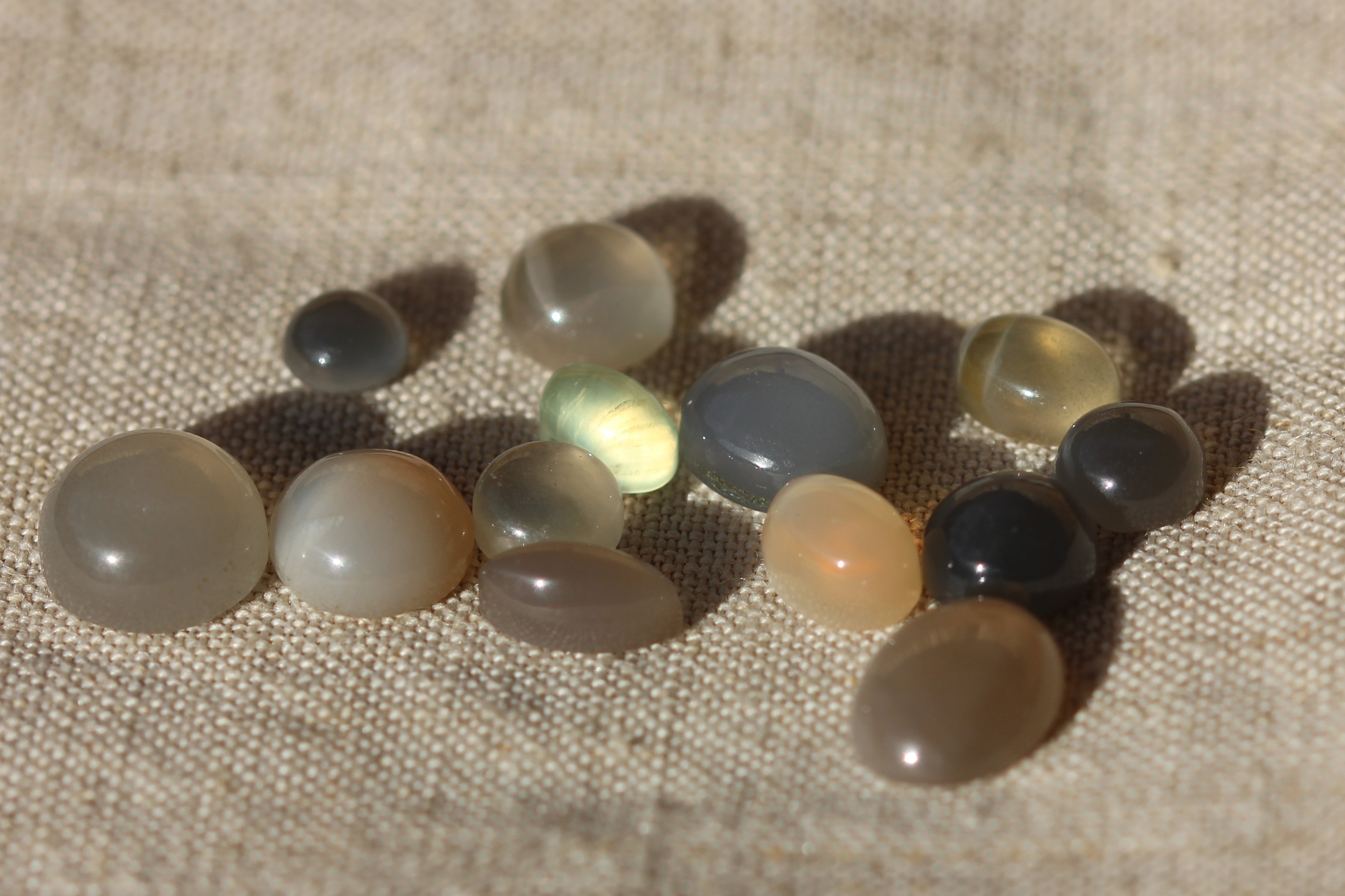 June Birthstone – the colours of moonstones – navette jewellery